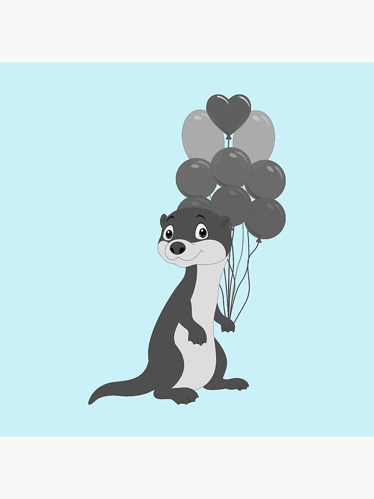 Lámina metálica «Nutria de mar con globos: nutria linda que vuela con ...