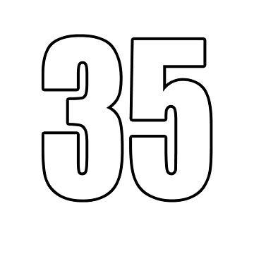 "35 number number football" Sticker by GeogDesigns | Redbubble
