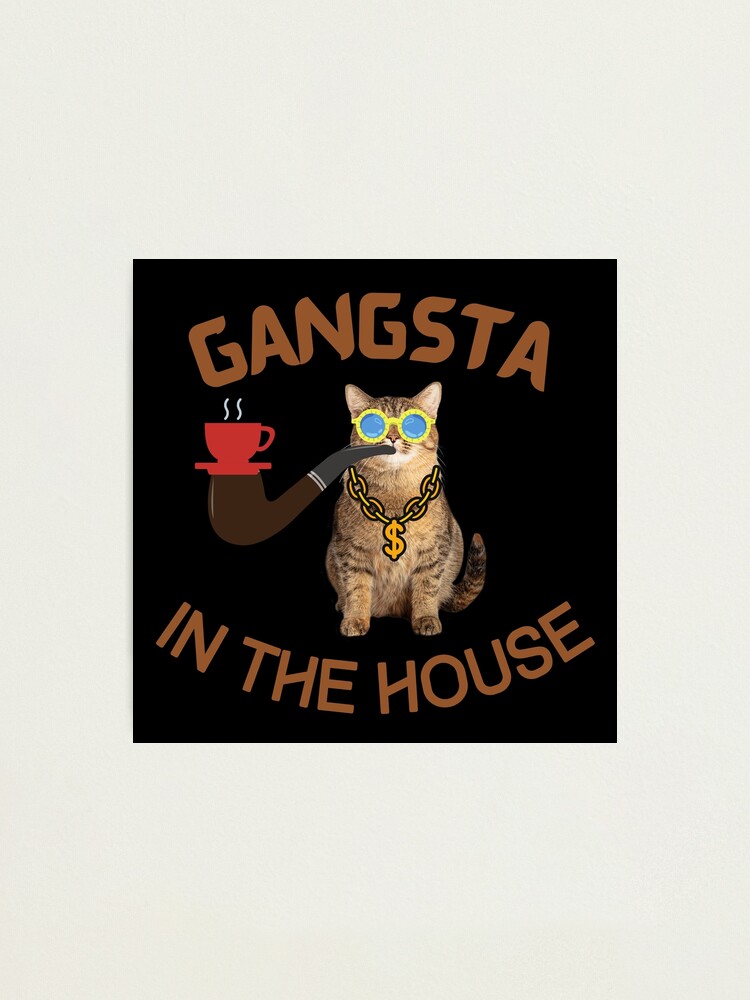 "Gangsta Cat (in black) | Gangsta In The House | Coffee Cat | Smoking ...