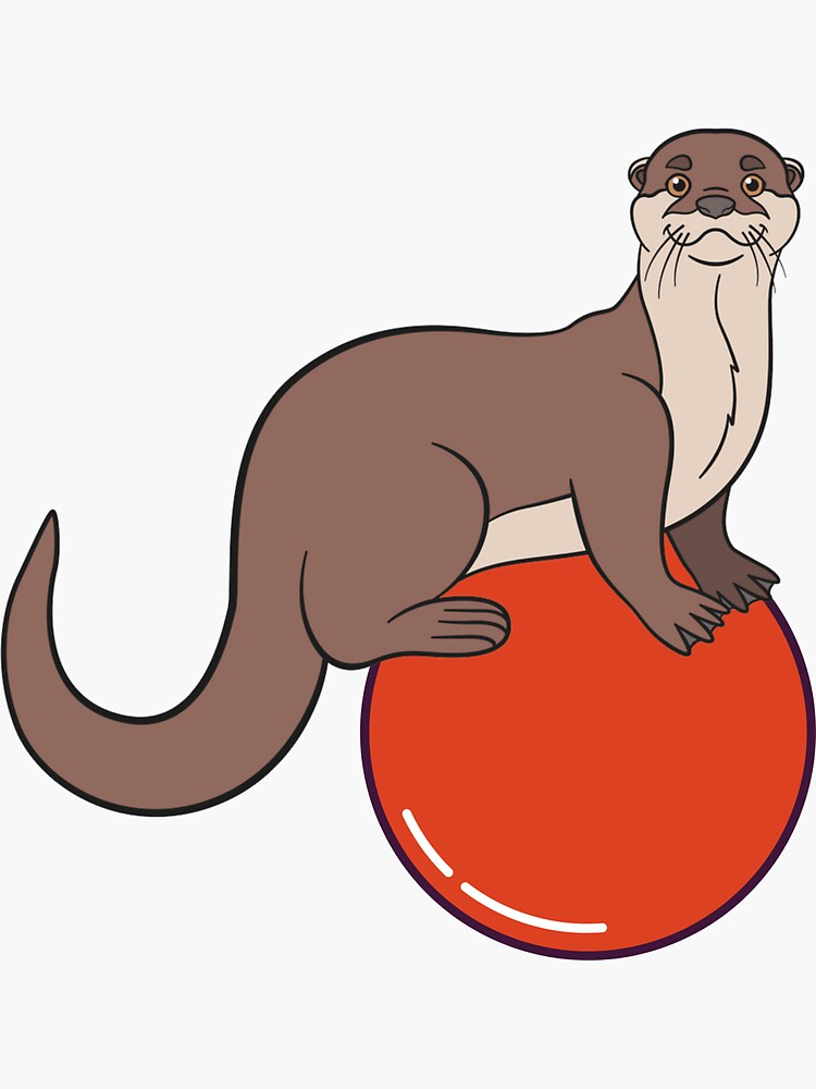 Pegatina «Globo de nutria de mar: eres mi mitad de nutria, una delicia ...