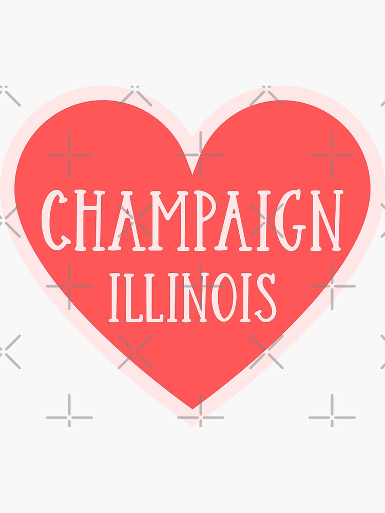 "Champaign Illinois Cute Heart" Sticker by Krysanthe | Redbubble