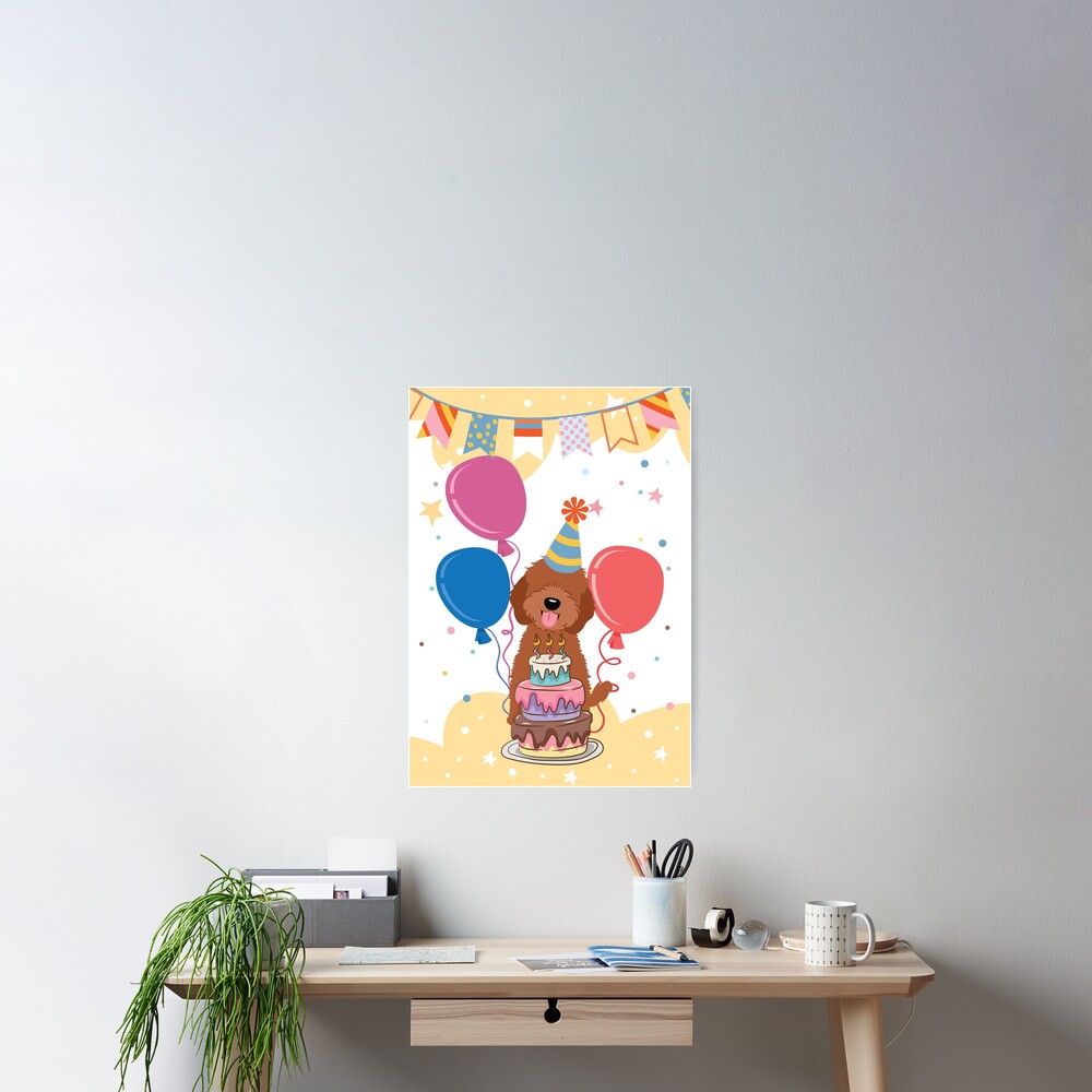 "Happy Birthday Red Ruby Cockapoo Cavapoo Cavoodle" Poster by ...