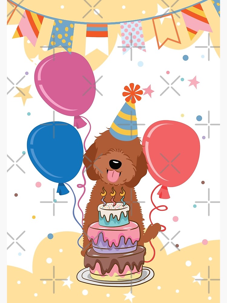 "Happy Birthday Red Ruby Cockapoo Cavapoo Cavoodle" Poster by ...