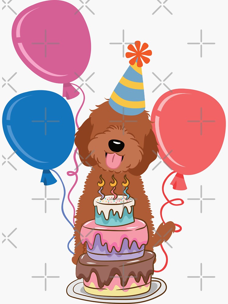 "Happy Birthday Red Ruby Cockapoo Cavapoo Cavoodle" Sticker by ...