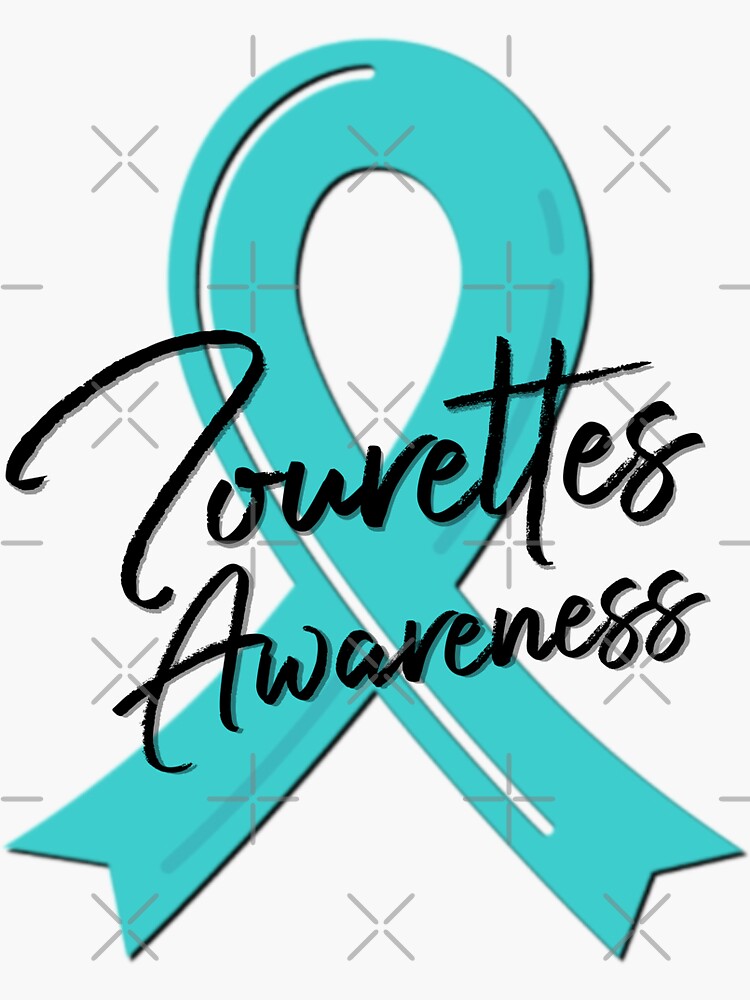 "Tourettes Awareness Teal Ribbon , Tourette Syndrome " Sticker for Sale ...