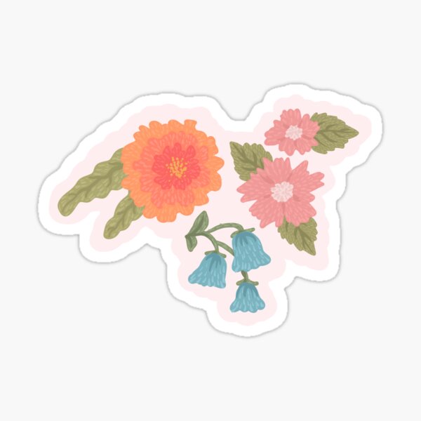 "Artsy flower illustration cottage core" Sticker for Sale by moeydesign ...