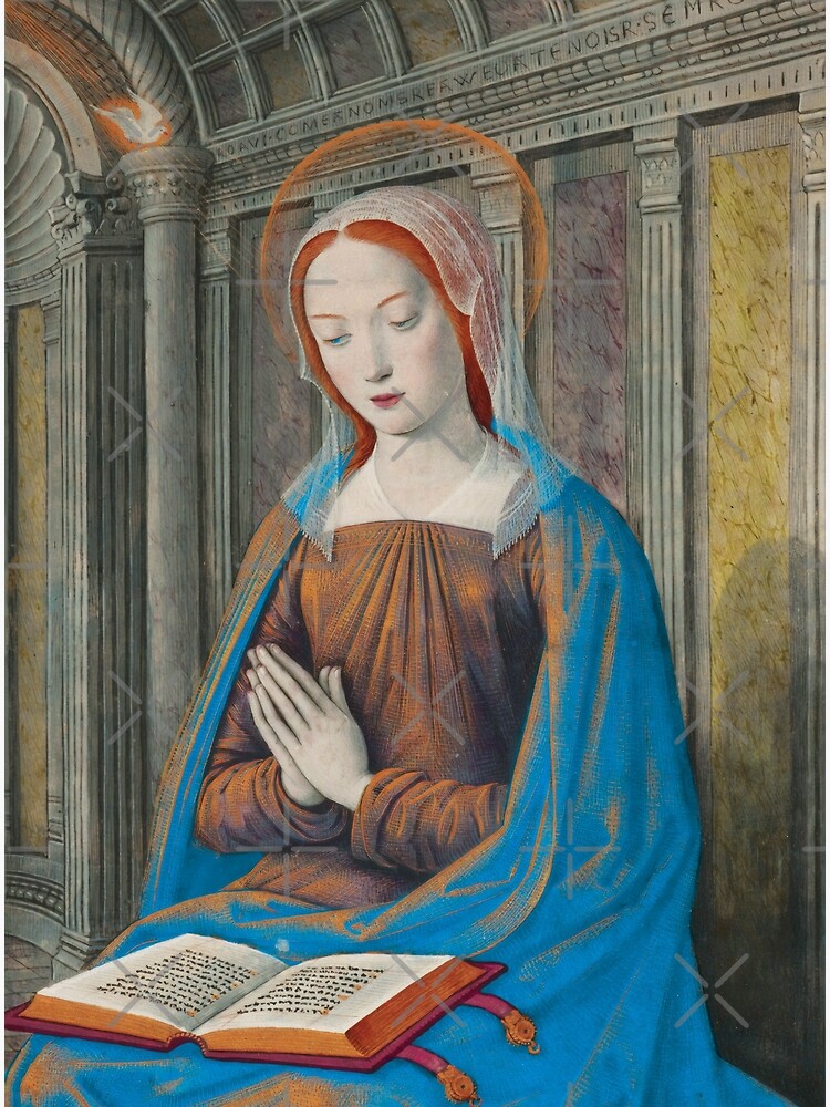 Póster «María rezando pintada, hermosa figura de un santo, devoción y ...