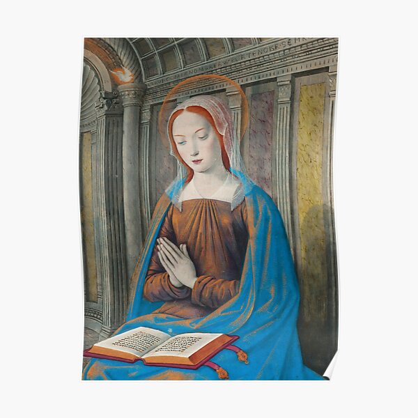 Póster «María rezando pintada, hermosa figura de un santo, devoción y ...