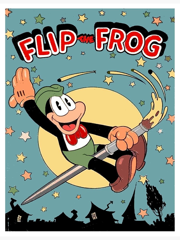 "FLIP The FROG : Vintage Cartoon Abstract Painting The Universe Print ...