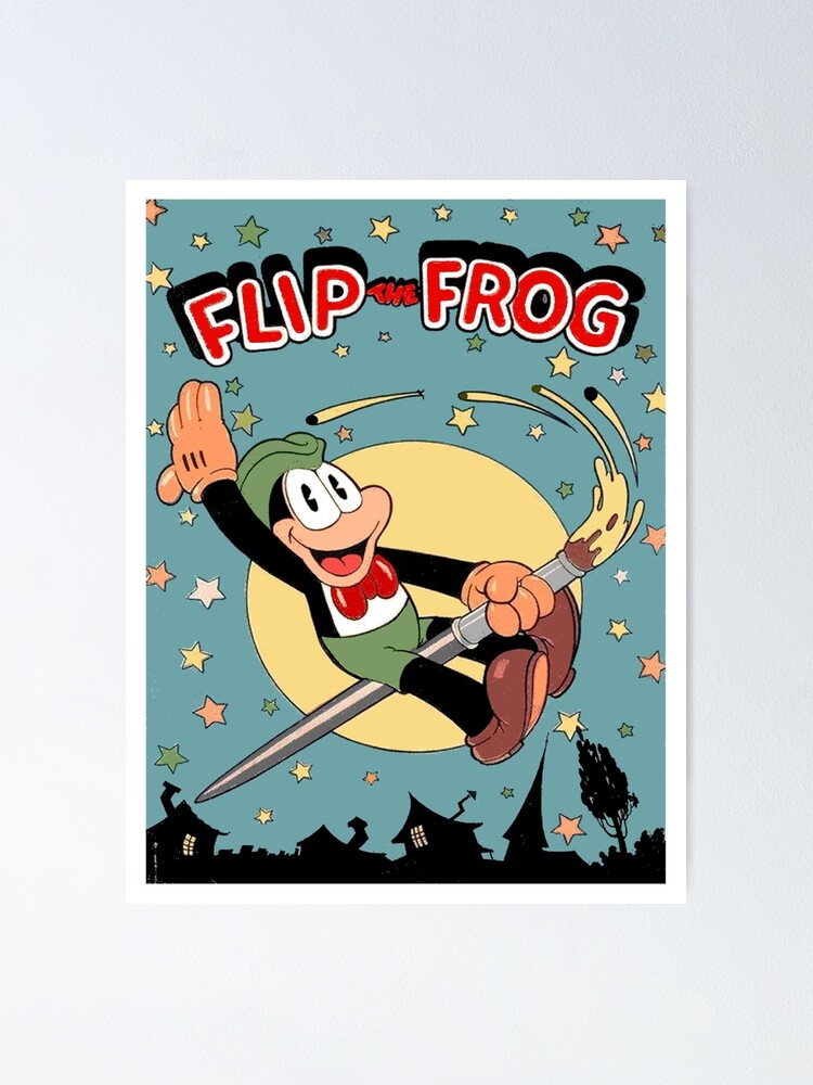 "FLIP The FROG : Vintage Cartoon Abstract Painting The Universe Print ...