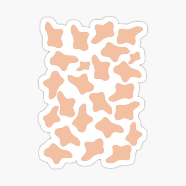 "Peach Cow Print Pattern" Sticker by PearlDigitals | Redbubble