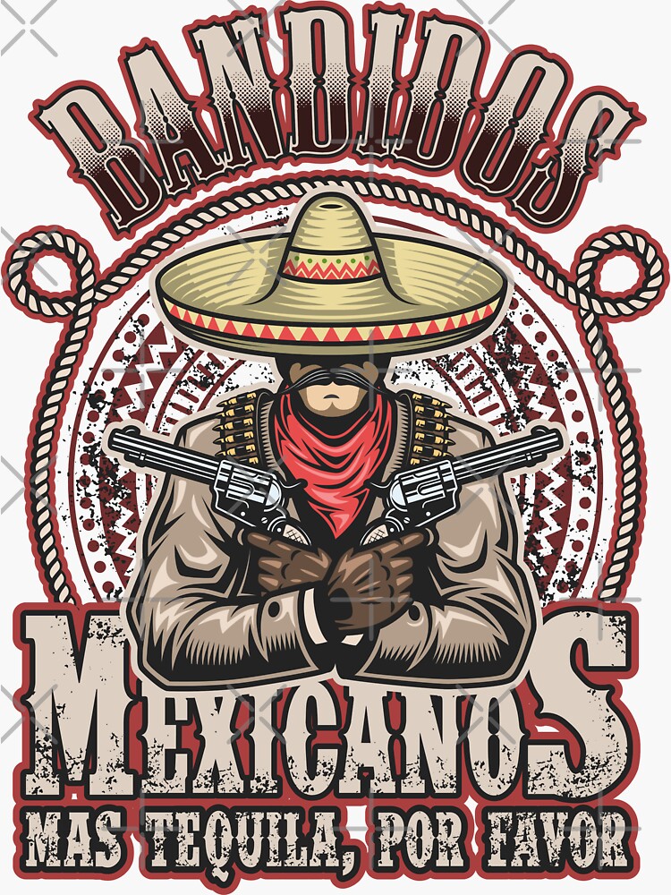 "vector-illustrtion-mexican-bandit-print-template-man-with-guns-hands ...
