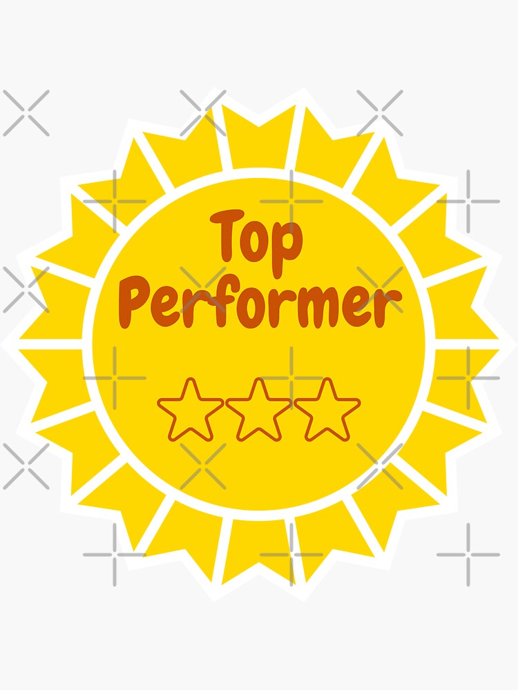 "Top Performer Award Gold Badge and 3 stars" Sticker by BSC212 | Redbubble