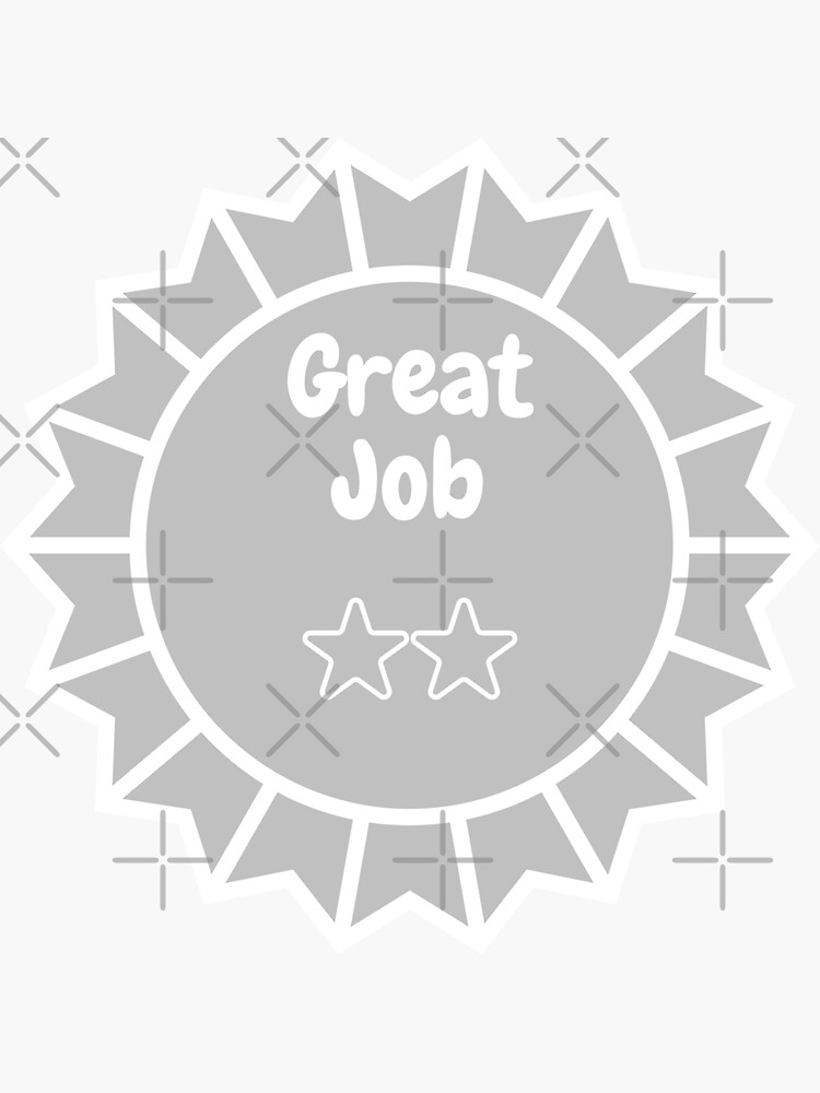 "Great Job Silver Award Badge with 2 stars" Sticker by BSC212 | Redbubble