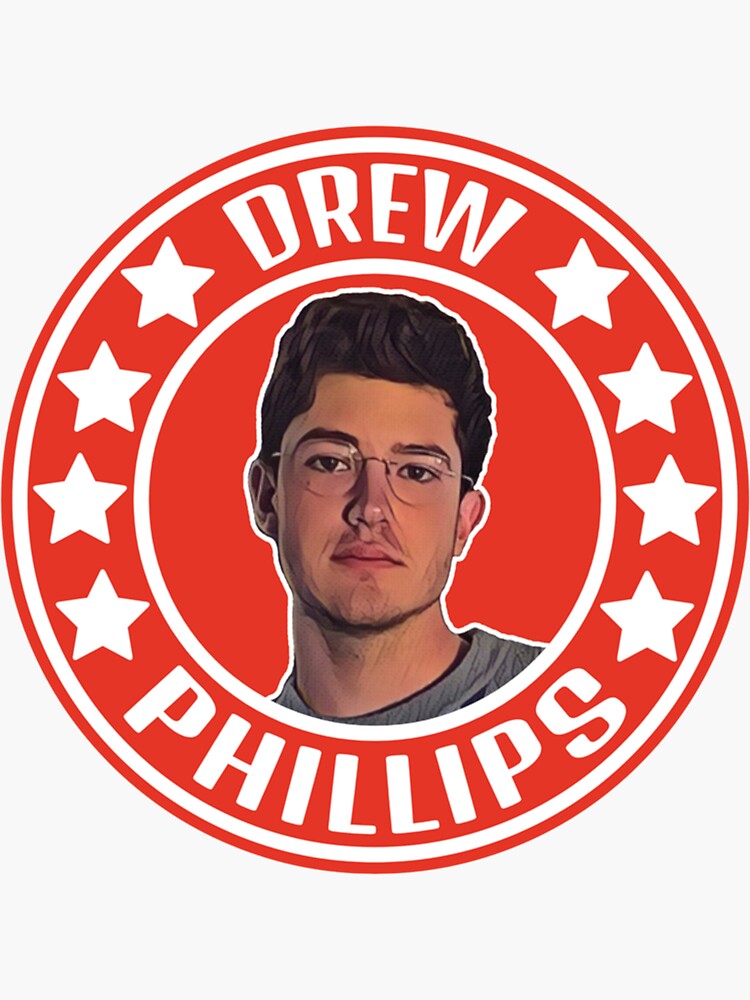 "Drew Phillips -----" Sticker by Lynseycoduway | Redbubble