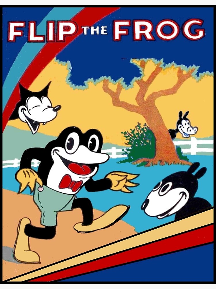 "FLIP The FROG : Vintage Cartoon Abstract Jumping With Friends Print ...