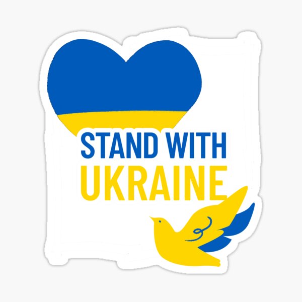 "Peace & Love for UKRAINE" Sticker by RoraMoon | Redbubble