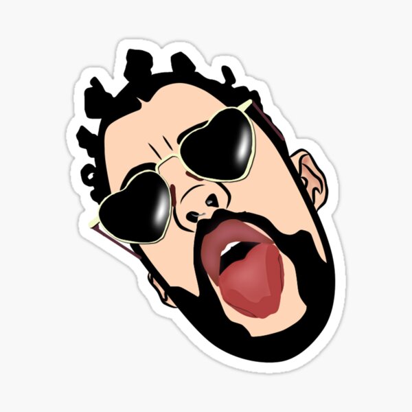 "Bad Bunny’s Cartoon Face" Sticker by Kandybeth | Redbubble