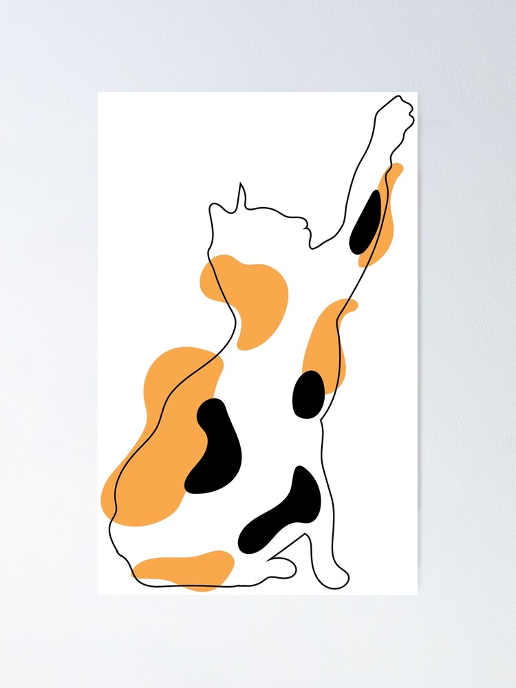 "Calico Cato Cat - Lineart" Poster for Sale by GasGoose | Redbubble