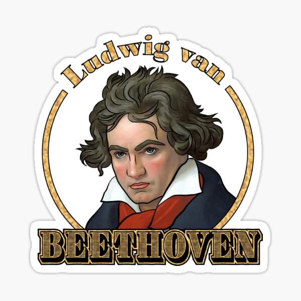 "Ludwig Van Beethoven portrait" Sticker by VioletAndOberon | Redbubble