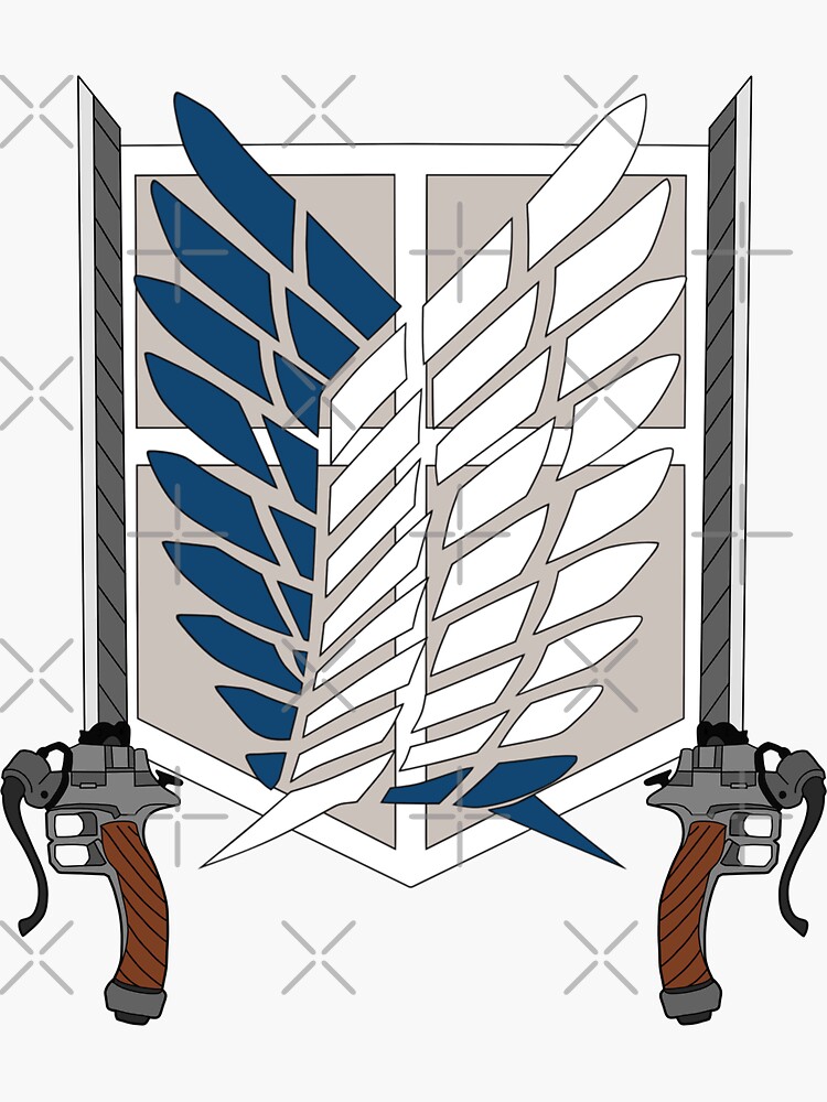 "Scout Regiment Logo with ODM Gear - Attack on Titan" Sticker by ...