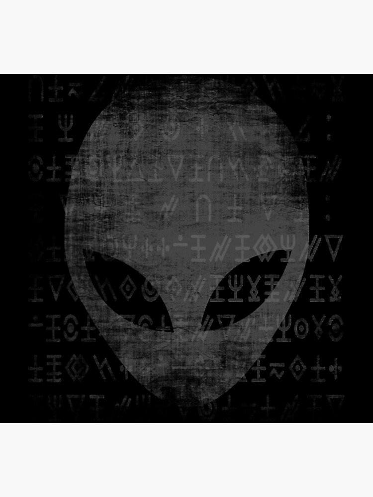"Alien Head Aliens Symbols Writing UFO" Poster for Sale by shannange ...