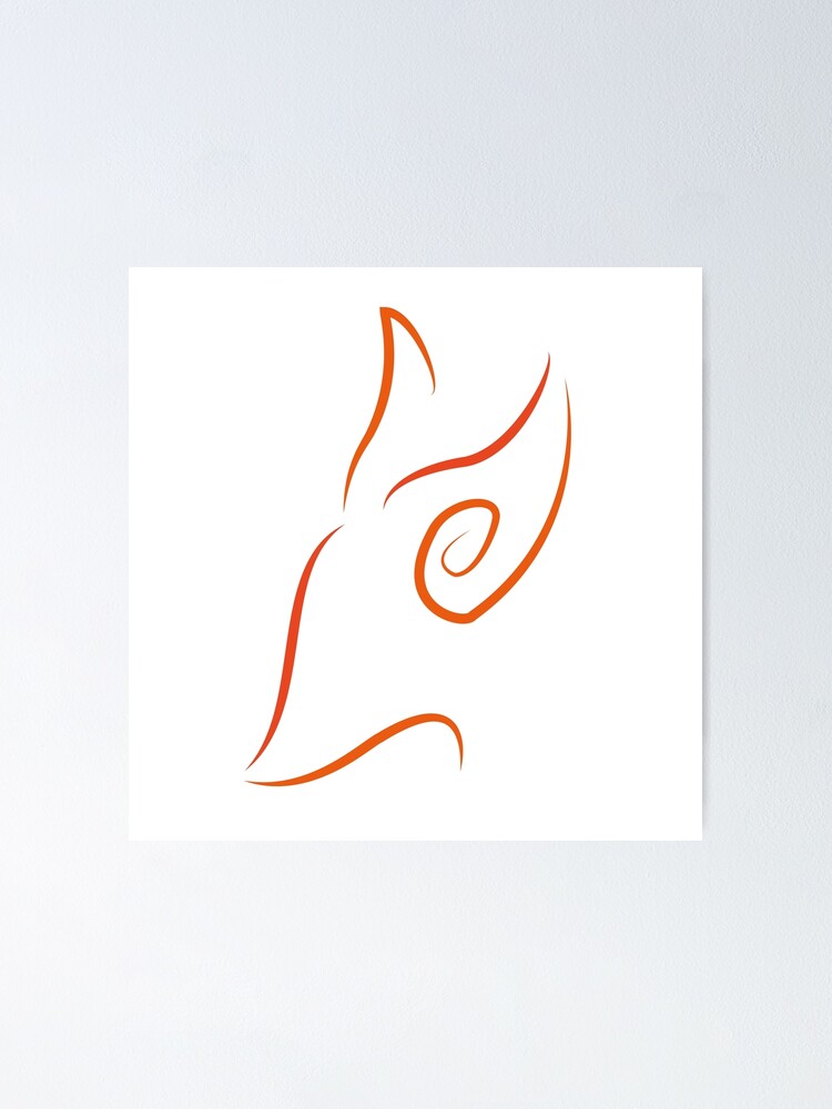 "Kitsu Head Logo" Poster for Sale by kitsuwinterfall | Redbubble