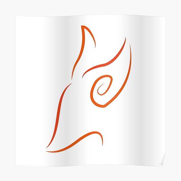 "Kitsu Head Logo" Poster for Sale by kitsuwinterfall | Redbubble