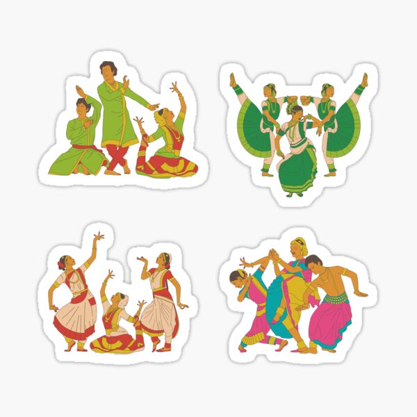 "Indian Classical Dance" Sticker for Sale by evelinedsouza | Redbubble
