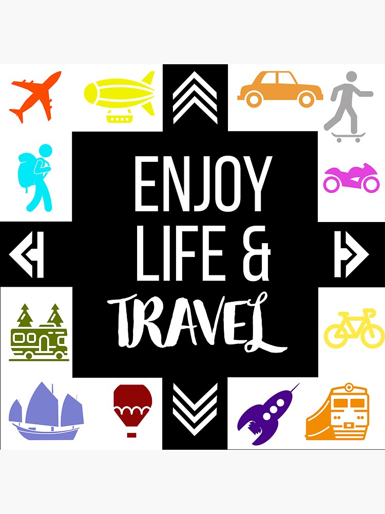 "Sticker Enjoy Life & Travel" Sticker by dludesign | Redbubble
