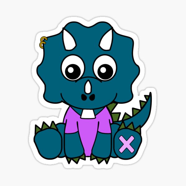 "Blue Baby Dinosaur" Sticker by cristinajor | Redbubble