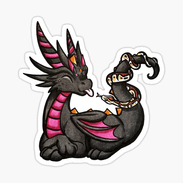 "Dragon with Python " Sticker for Sale by bgolins | Redbubble