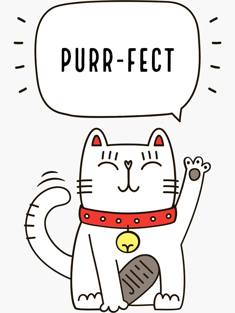 "Purr-fect Cat" Sticker by clipartz | Redbubble
