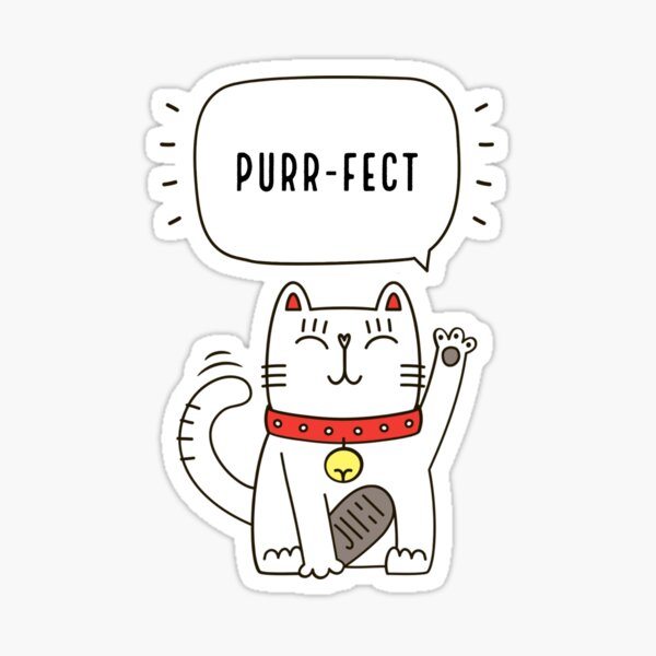 "Purr-fect Cat" Sticker by clipartz | Redbubble