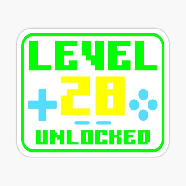 "Funny Gamer Quote, Gamer Birthday Level 28 unlocked,Cool Gamers saying ...