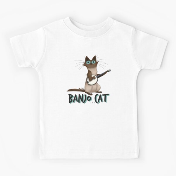 "Banjo Cat Classic Logo" Kids T-Shirt by BanjoCatArt | Redbubble
