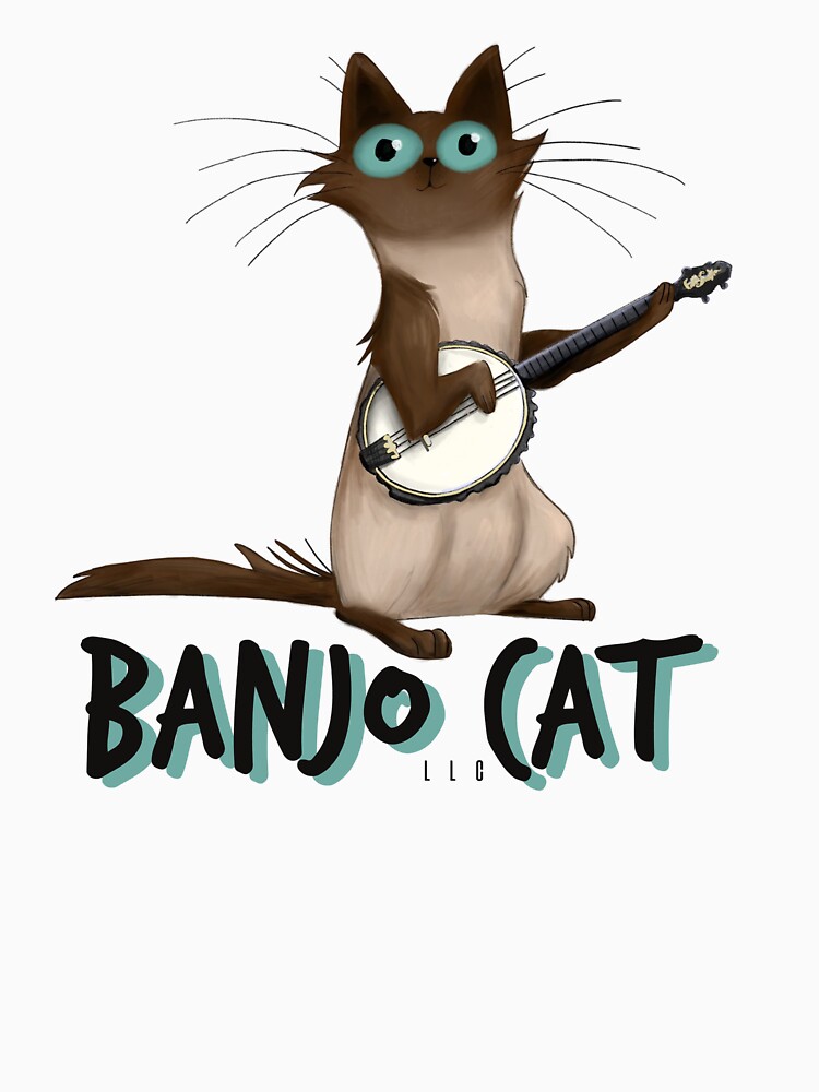 "Banjo Cat Classic Logo" T-shirt by BanjoCatArt | Redbubble