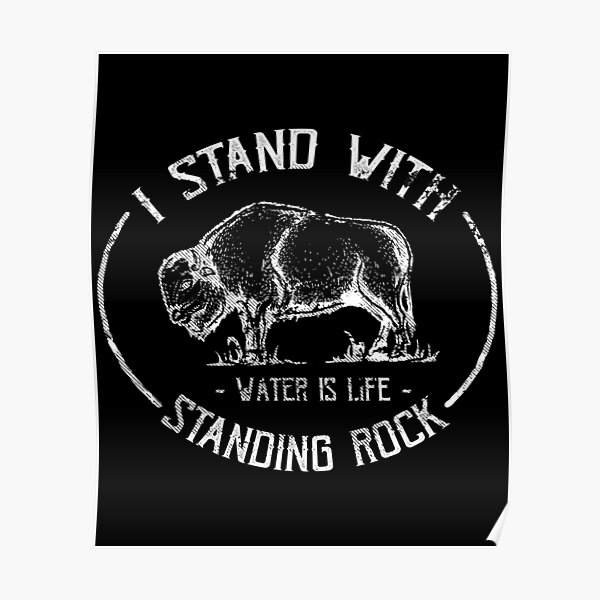 "I Stand With Standing Rock - No DAPL Protest Distressed White Buffalo ...