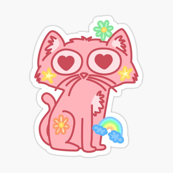Cute Cat ☆♡☆" Sticker by Owl-n-bear | Redbubble