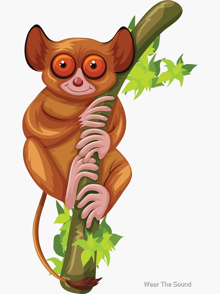 "Tarsier clinging to its branch" Sticker for Sale by flowowo | Redbubble