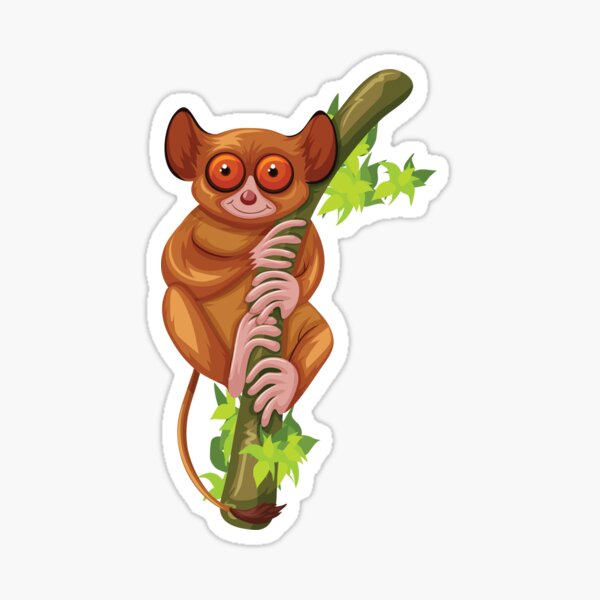 "Tarsier clinging to its branch" Sticker for Sale by flowowo | Redbubble