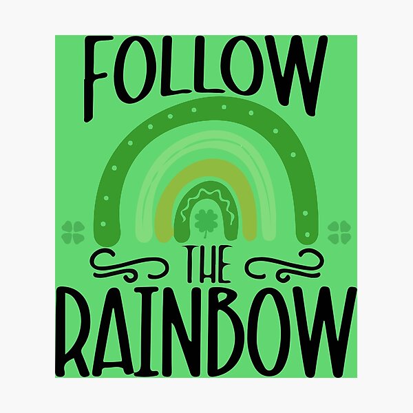 Lámina fotográfica «Siga el arcoíris, el botón del arcoíris de San ...