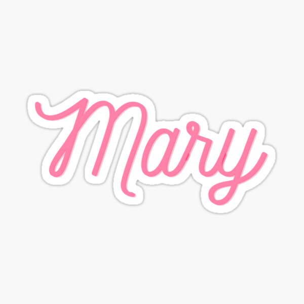 "Mary name icon pink text " Sticker for Sale by philbraxton | Redbubble