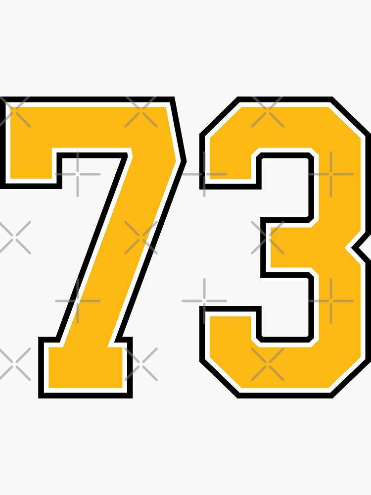 "Yellow Number 73 lucky sports jersey seventy three" Sticker for Sale ...