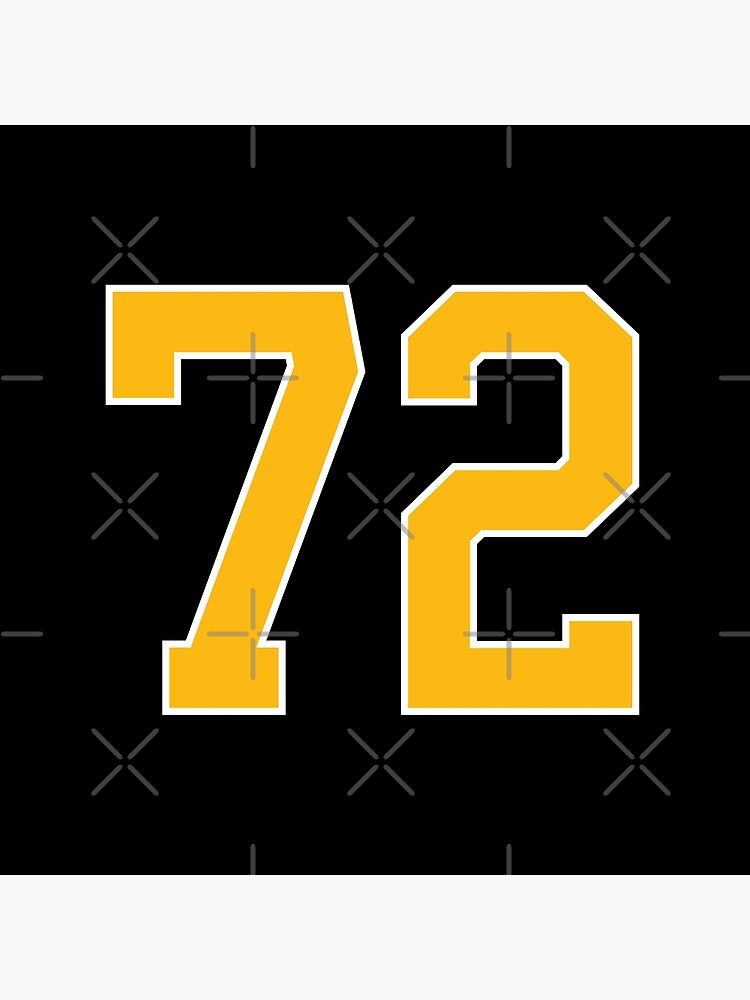 "Yellow Number 72 lucky sports jersey seventy two" Poster for Sale by ...