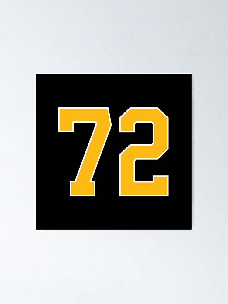"Yellow Number 72 lucky sports jersey seventy two" Poster for Sale by ...
