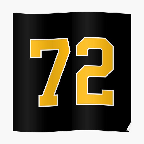 "Yellow Number 72 lucky sports jersey seventy two" Poster for Sale by ...