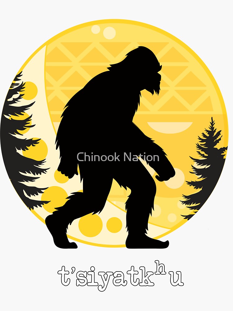 "t'siyatkhu a.k.a. Sasquatch & Chinookan Moon" Sticker for Sale by Chinook Nation | Redbubble