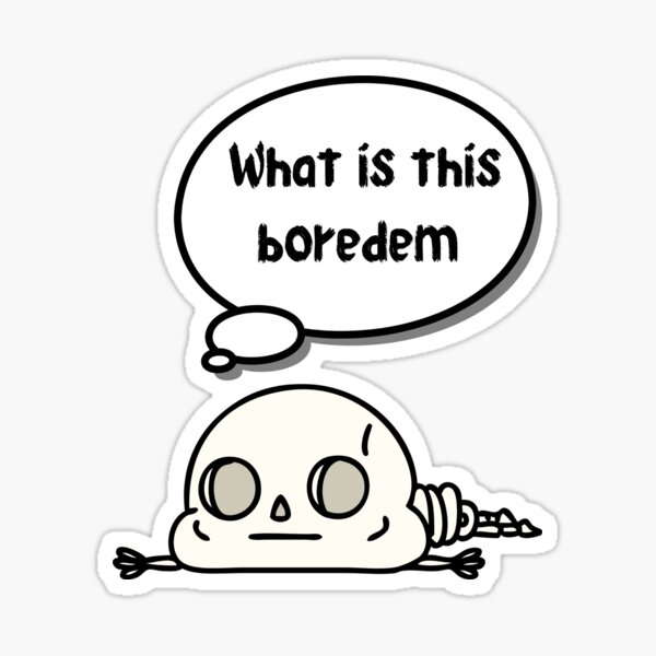 "skeleton cute boring design " Sticker for Sale by sameeh223 | Redbubble