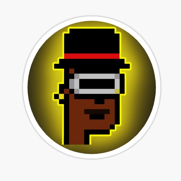 "Neon Cryptopunk # 4251" Sticker by emcomum | Redbubble